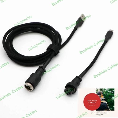 Jual custom cable mechanical keyboard tanpa coil double sleeve techflex ...