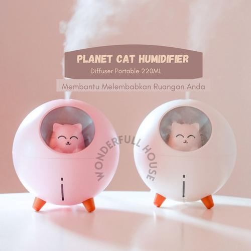 Promo Humidifier Kucing Planet 220ML Pelembab Ruangan Ultrasonic Led ...