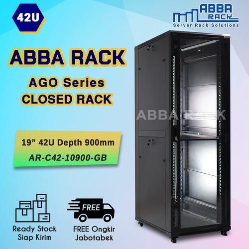 Jual ABBA RACK AGO Series 19" Closed Rack 42U depth 900mm, Black, Glass ...