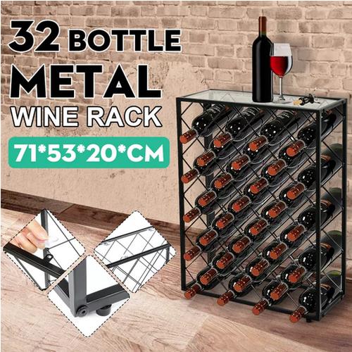 Jual Rak Botol Minum Standing Rak 32 Botol Wine Untuk Rumah/Kafe/Bar ...