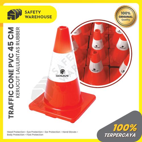 Jual Traffic Cone Karet PVC Rubber 45 cm / Kerucut Lalu Lintas Gosave - Jakarta Barat - Safety ...