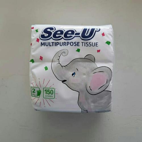 Jual Tissue Tisu See-U Multipurpose Pop Up Gajah 150 Sheet 2ply See U ...