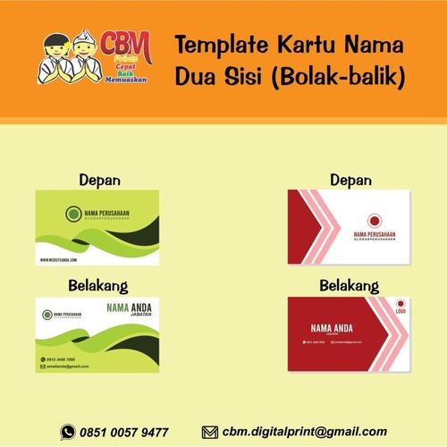 Jual Cetak Print Kartu Nama Name Card Full Color 2 Sisi + Laminasi 1 ...