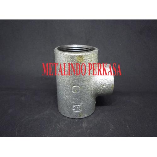 Jual Vlok Tee / V.Tee / Reducer Tee Besi Galvanis Drat Ø 1" x 1/2 ...