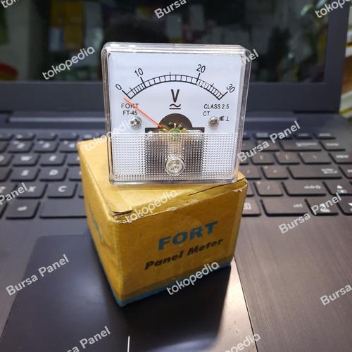 Jual Analog Volt Meter 30V AC/DC size 45 x 45 merk FORT FT-45V ...