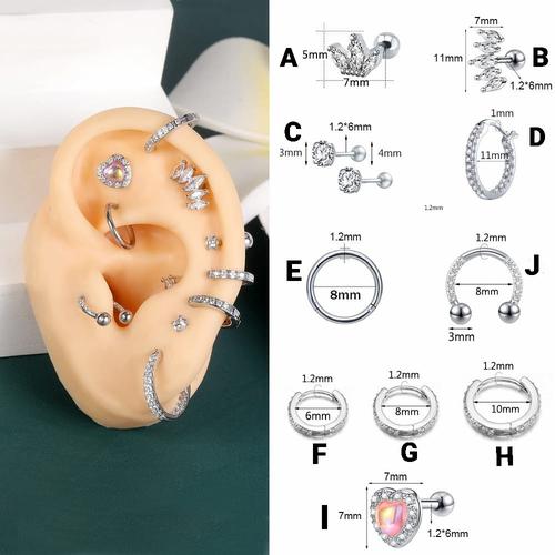 Jual Piercing EarLobe Helix Tragus Conch Rock Ring Hoop Stainless Steel ...