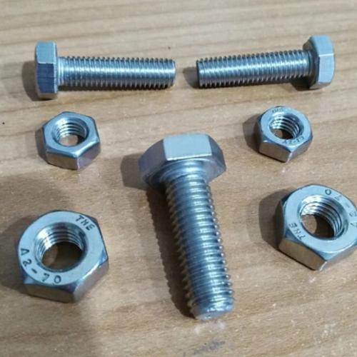 Jual baut mur stainless m12x20 SS 304 stainless steel hex bolt m12 x 20 ...