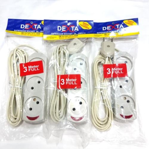 Jual Dexta Stop Kontak Gepeng + Kabel Olor 3m 3 Meter Terminal 2 3 4 ...