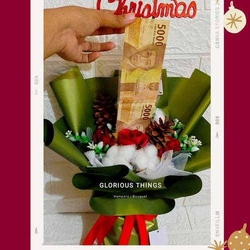 Jual BOUQUET BUKET BUNGA HADIAH ANNIV ULTAH NATAL PULL OUT MONEY 100RB ...