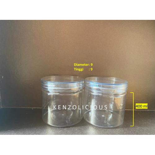 Jual Botol Jar Toples Plastik Ulir Tutup Bening 400 ML / Jar 450 ML ...
