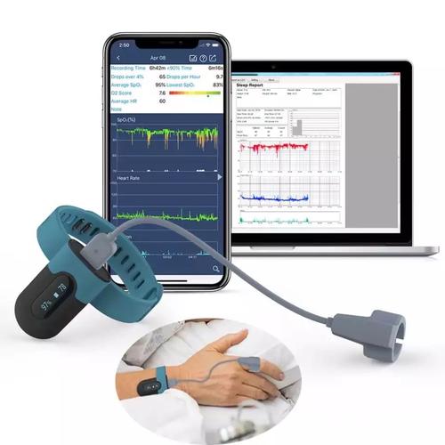 Jual Wearable Pulse Oximeter FDA Vibration Alert for Sleep Apnea COPD ...