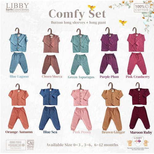 Jual LIBBY BABY EARTH COLORS #3 SERIES Comfy Set Panjang - 0-3m, BLUE ...