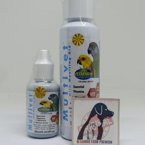 Jual VETAFARM MULTIVET LIQUID / MOULTING AID BURUNG AYAM GANTI BULU ...