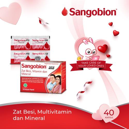 Jual Sangobion 40 cap @4 strips Vitamin dan Suplemen Zat Besi - 1 Box ...