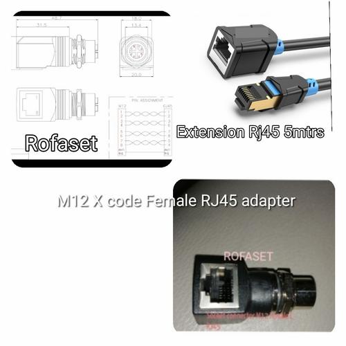Jual adaptor M12 X code female extension RJ45 5 meter - Jakarta Barat ...