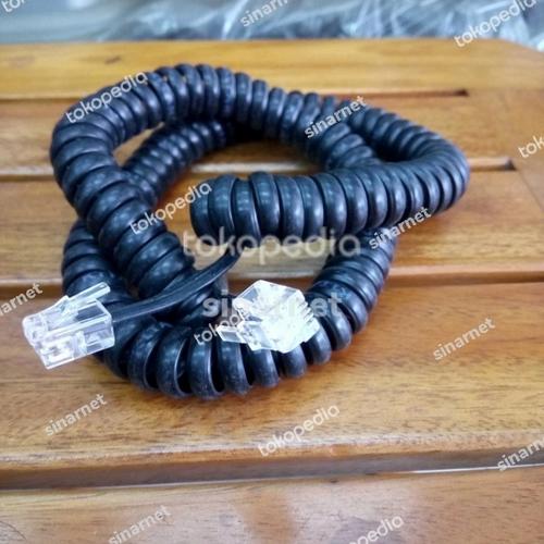 Jual kabel telpon line 4 pin cable Telepon kitani hitam 50cm-2meter ...