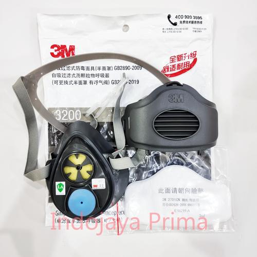Jual Masker 3M 3200 Set Half Face Mask Respirator Single Cartridge ...