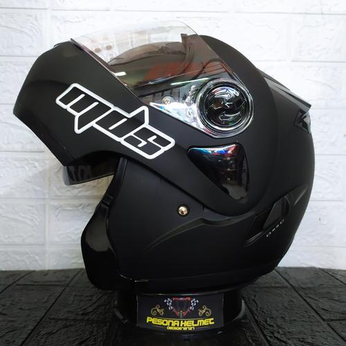 Jual HELM MDS PRO RIDER SOLID BLACK MATT MODULAR DOUBLE VISOR - BLACK ...