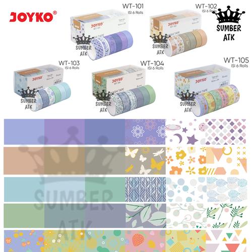 Jual Washi Tape Pita Perekat Selotip Kertas Warna Joyko WT-101 ~ 105 ...