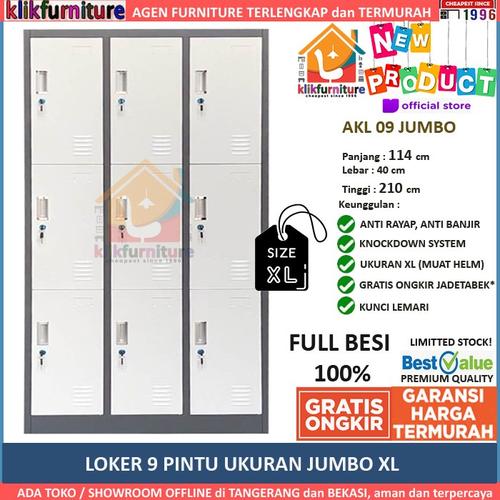 Promo Size XL Locker Besi / Loker Besi 9 PINTU AKL 09 JUMBO Cicil 0% 3x ...