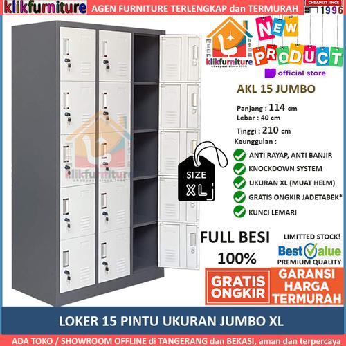 Promo Size JUMBO Lemari Loker Locker Cabinet Pintu Besi 15 Pintu AKL 15 ...