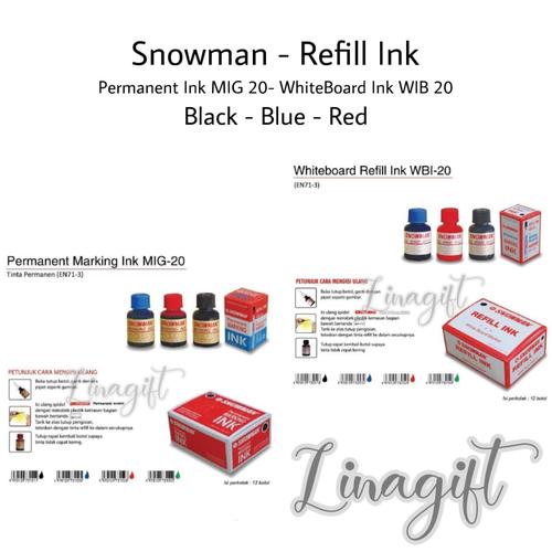 Jual ISI TINTA SPIDOL WHITEBOARD / PERMANENT ISI SPIDOL SNOWMANN ...