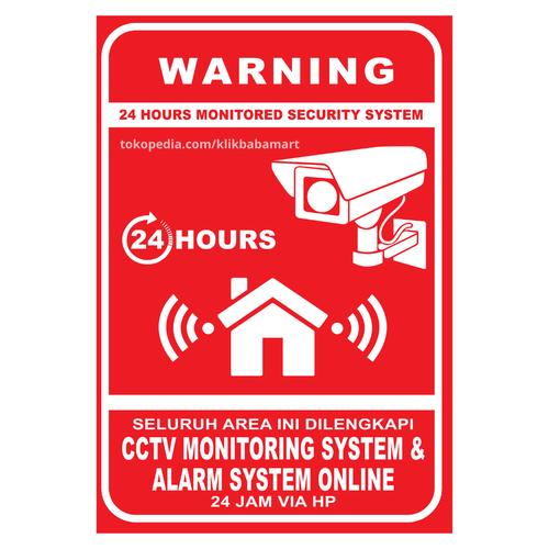 Jual Stiker CCTV+Alarm Vinyl High Quality Laminasi Glossy Sticker ...