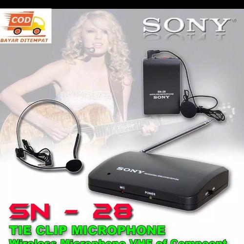 Jual Sony SN-28 Mic Wireless Sony / Mic jepit / Tie Clip Bandu ...