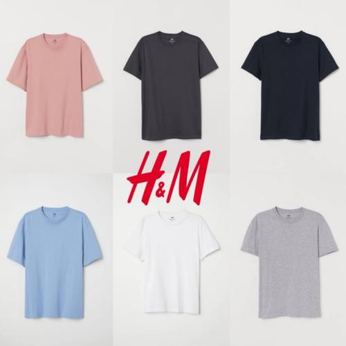 Jual Kaos T Shirt Polos Oblong H&M Hnm Hm Pria Wanita Unisex Lengan ...