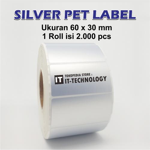 Jual Label Barcode Silver Pet Matte 1Line 60x30mm Sticker 2000pcs ...