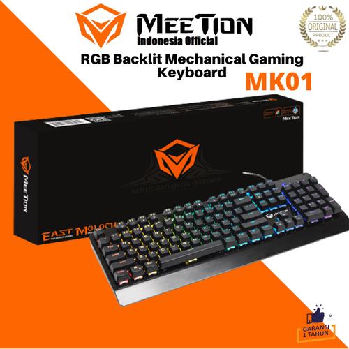 Jual Mechanical Gaming Keyboard Gaming RGB Backlit MK01 MeeTion - Kab ...