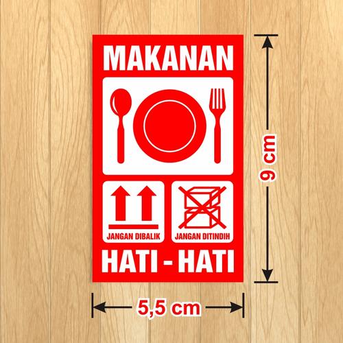Jual Sticker Pengiriman Makanan Stiker Food hati-hati 9 x 5,5 cm (100 ...