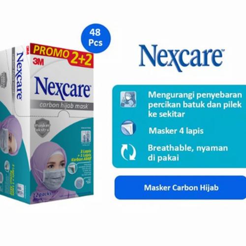 Jual 3M Masker Nexcare Carbon Hijab 4 Play 1 Box isi 24 pcs - Pack ...