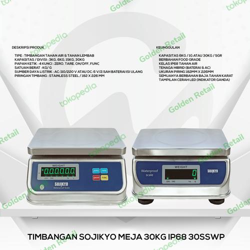 Jual Timbangan Meja Digital Waterproof Class IP68 Stainless Sojikyo ...