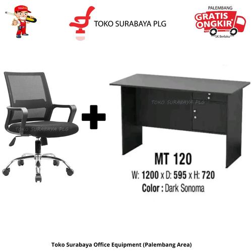 Jual Meja Kerja Meja Kantor Matkens MT 120 + Kursi Kerja Ardent LV 59 ...