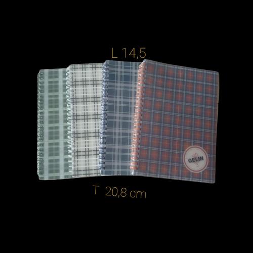 Jual buku notebook A5 spiral motif kotak,/ Buku bloknote A5 (isi 80 ...