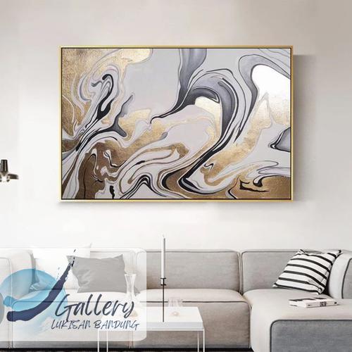 Jual Lukisan Abstrak Minimalis 100x150 CM Kanvas Akrilik Frame Standar ...