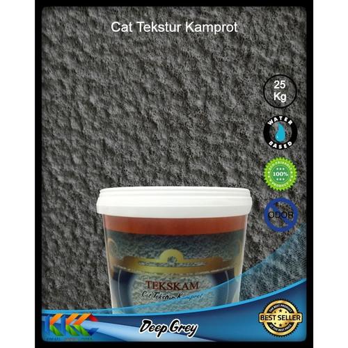 Jual Cat Tekstur Dinding Kamprot 25Kg Abu Gelap - Tekskam Deep Grey ...