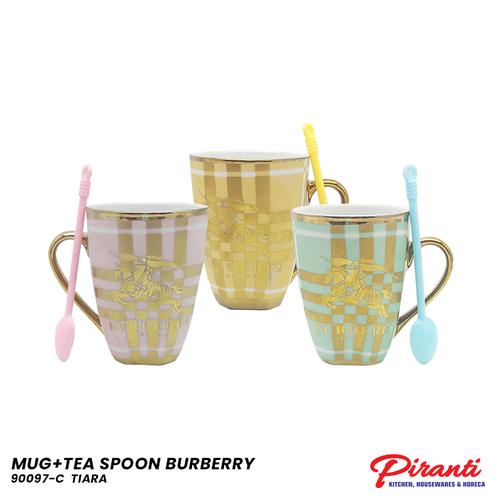 Jual Mug Keramik Burberry + Tea Spon - 90097-C TIARA - Kota Semarang ...
