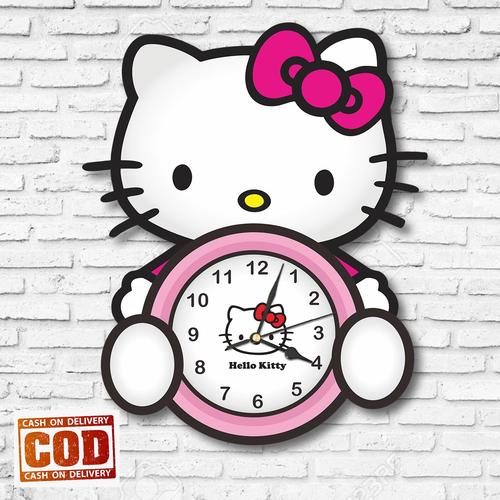 Jual JAM DINDING KARAKTER HELLO KITTY UNIK / HIASAN DINDING HELLO KITTY ...