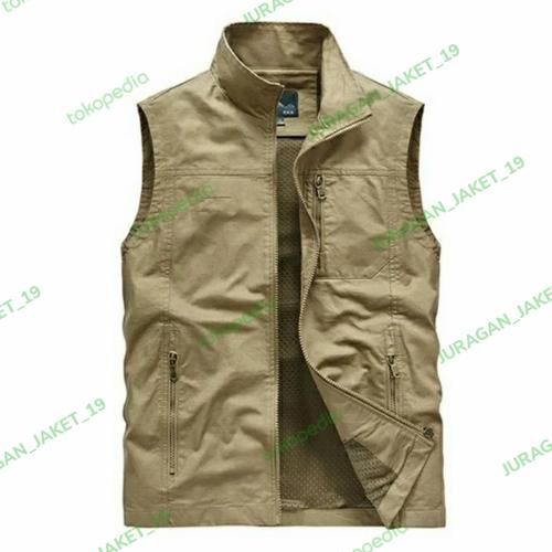 Jual rompi pria outdoor bahan drill/rompi lapangan/rompi pria keren ...