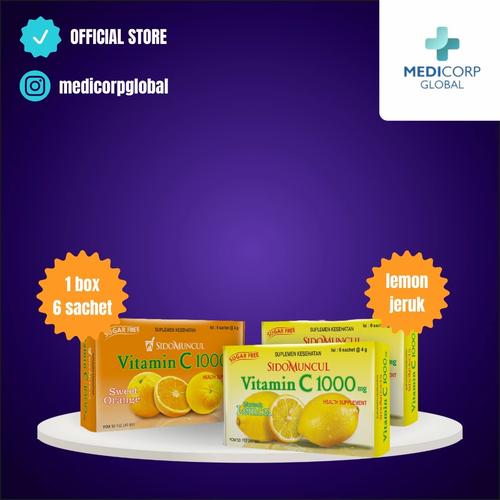 Jual Sido muncul vit c 1000 suplemen vitamin daya tahan imun 1 box 6 ...