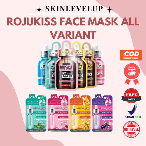 Jual ROJUKISS Premium 5X Serum Mask 25ml Sheet Mask KOREAN SERUM WAJAH ...