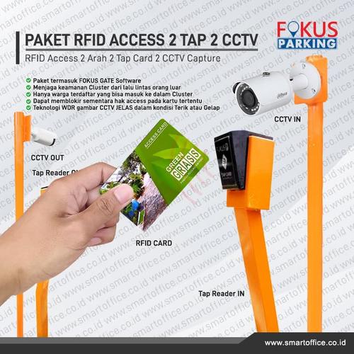 Jual Paket Cardteck RFID Access Barrier Gate 2 Tap Reader 2 CCTV ...