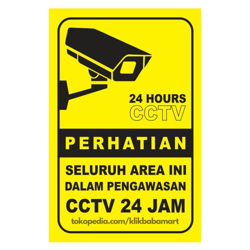 Jual Stiker CCTV 24 Jam Vinyl High Quality Laminasi Glossy Sticker ...