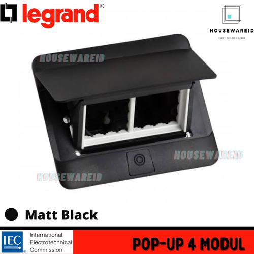 Jual Stop Kontak Lantai Meja Data Telepon Stopkontak Tanam 4 Modul Legrand - Matt Black ...