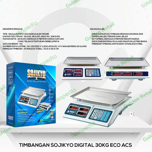Jual Timbangan Digital Sojikyo ECO-30 ACS 30Kg UKM(Laundry, Toko Buah ...