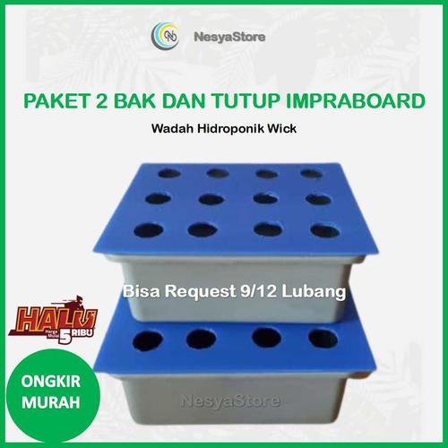 Jual Paket 2 Bak Hidroponik dan Tutup Impraboard 9 Lubang dan 12 Lubang ...