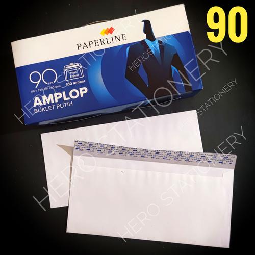Jual Paperline white envelope amplop putih polos no. 90 . 100 lembar ...