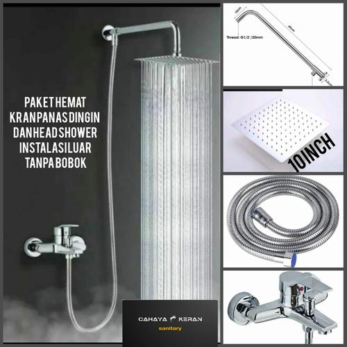 Jual KRAN PANAS DINGIN LENGKAP DENGAN HEAD SHOWER SET 10 INCH/KRAN ...
